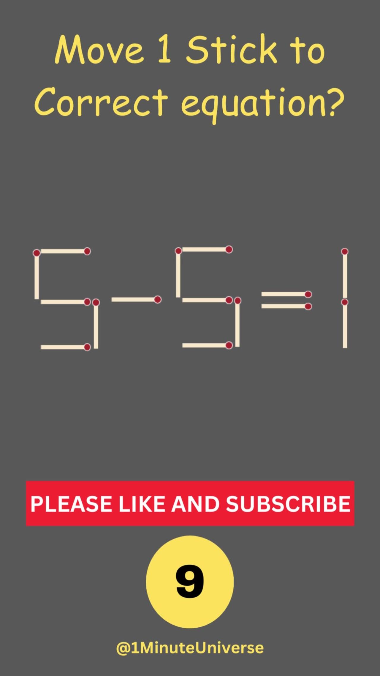 Move 1 Stick | Solve In 15 Sec | #braingame - One News Page VIDEO