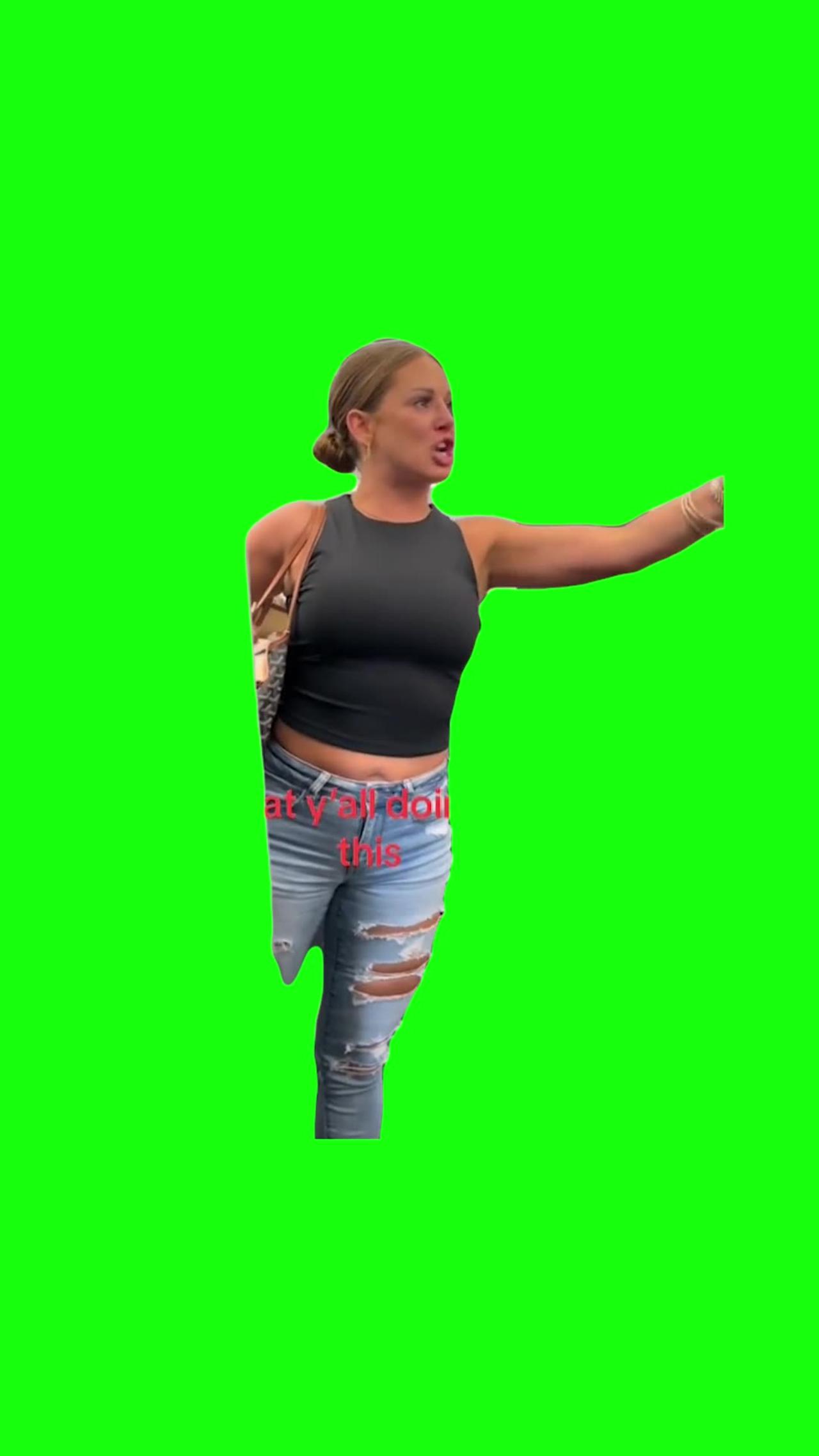 "Not Real" Plane Woman | Green Screen - One News Page VIDEO