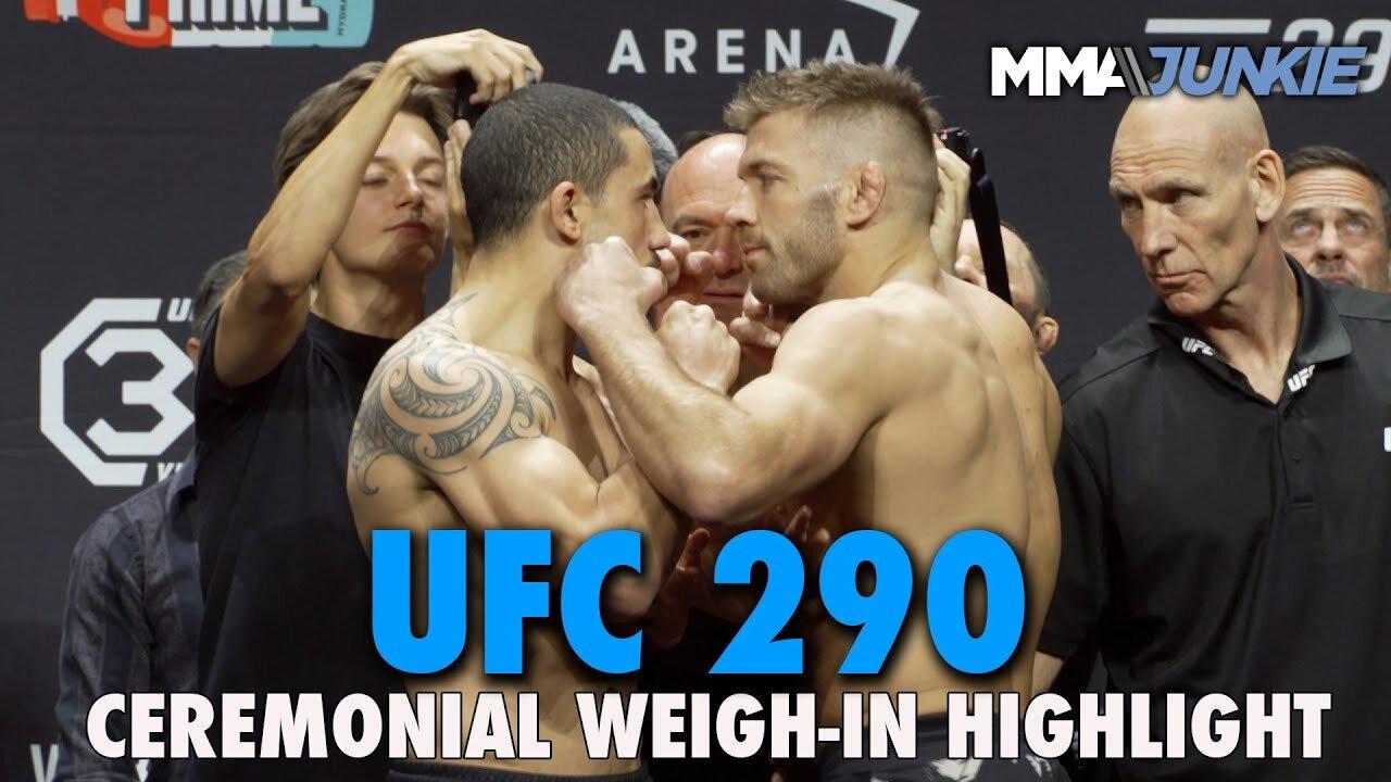 UFC 290 ceremonial weigh-in faceoffs highlights - One News Page VIDEO