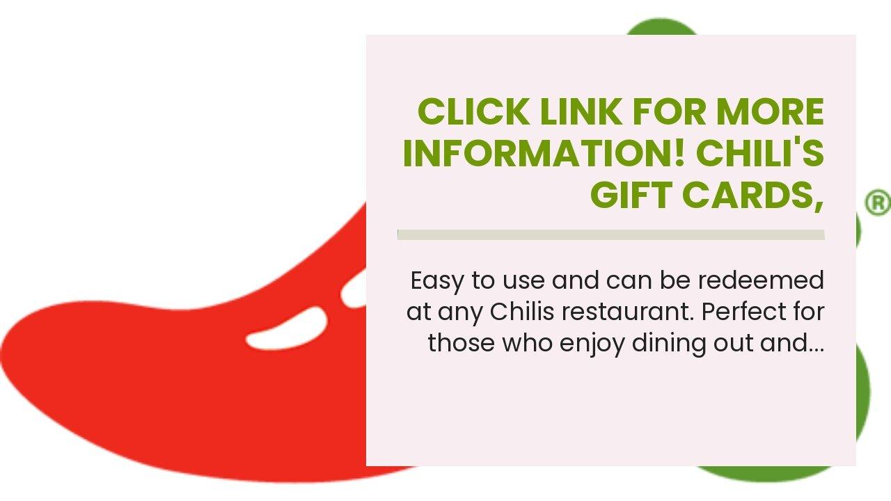 Click link for more information! Chili's - One News Page VIDEO