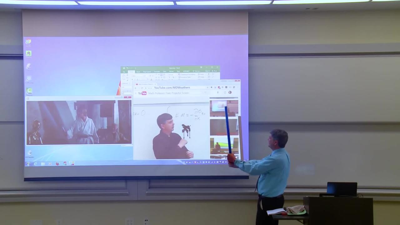 Math Professor Fixes Projector Screen (April - One News Page VIDEO