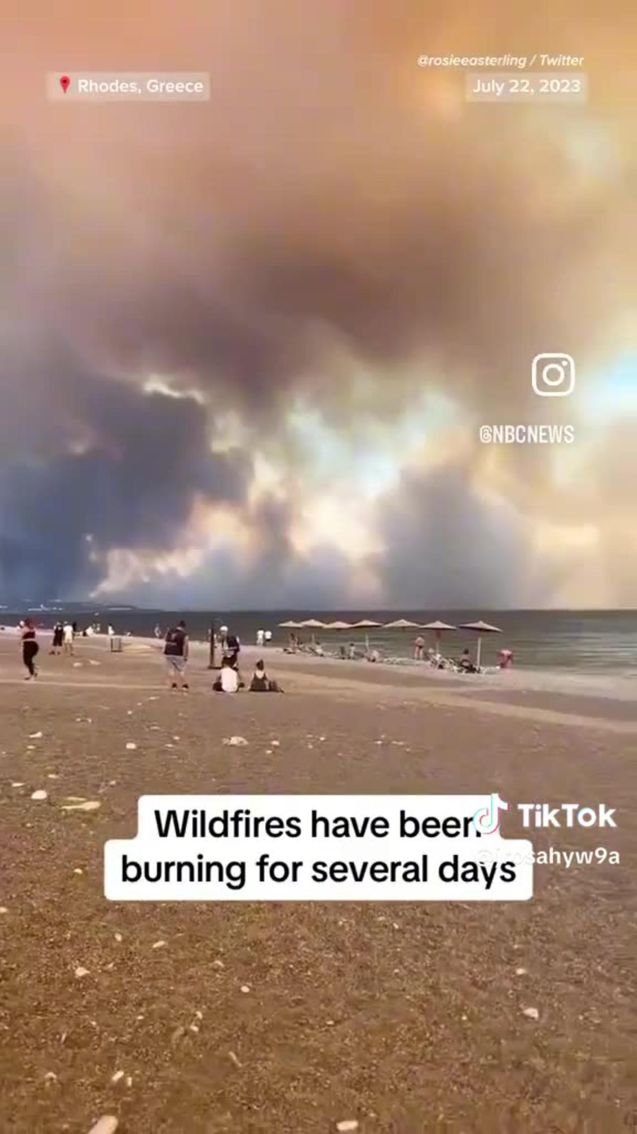 Greek Island of Rhodes on Fire - One News Page VIDEO