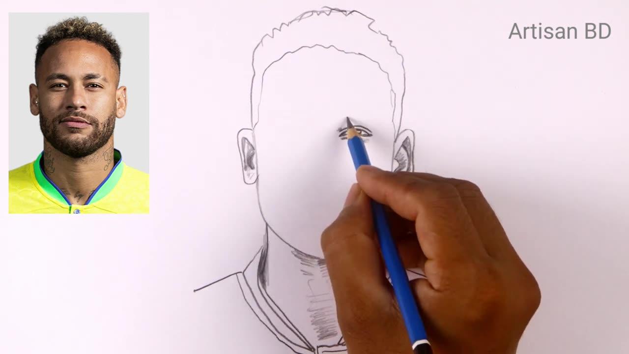 How To Draw Neymar Jr Easy Pencil Sketch #neymar - One News Page VIDEO