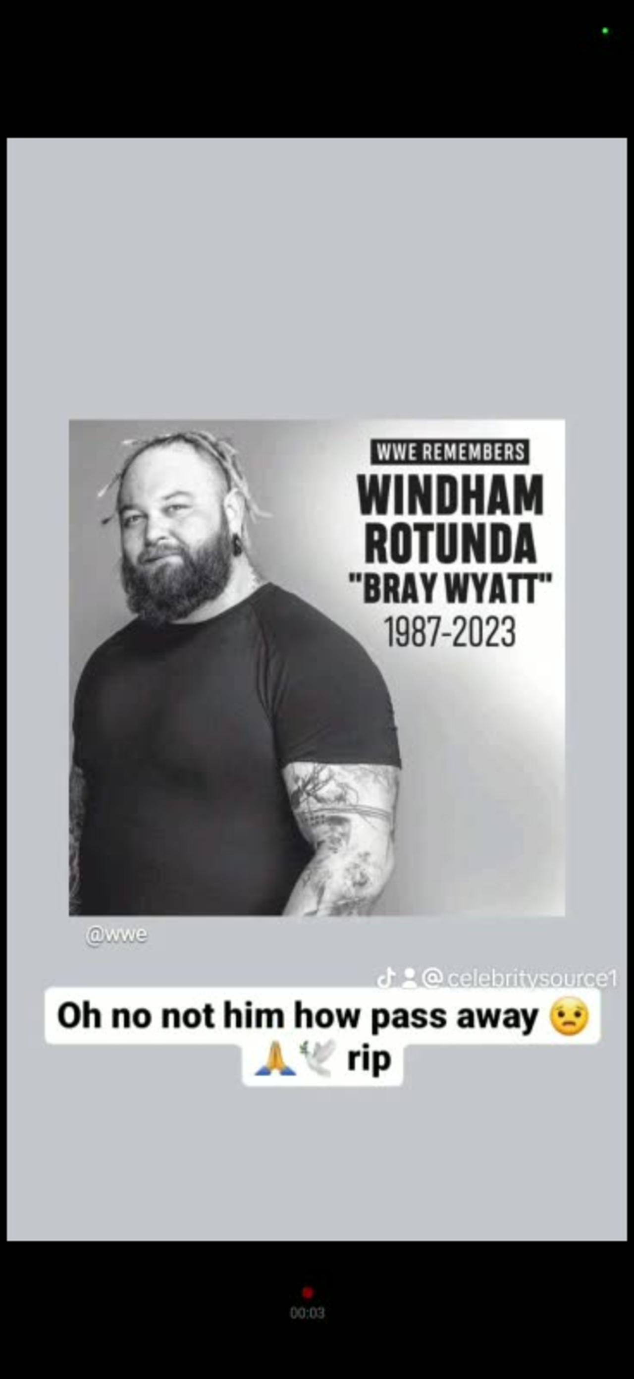 Rip bray Wyatt 🙏🕊 - One News Page VIDEO