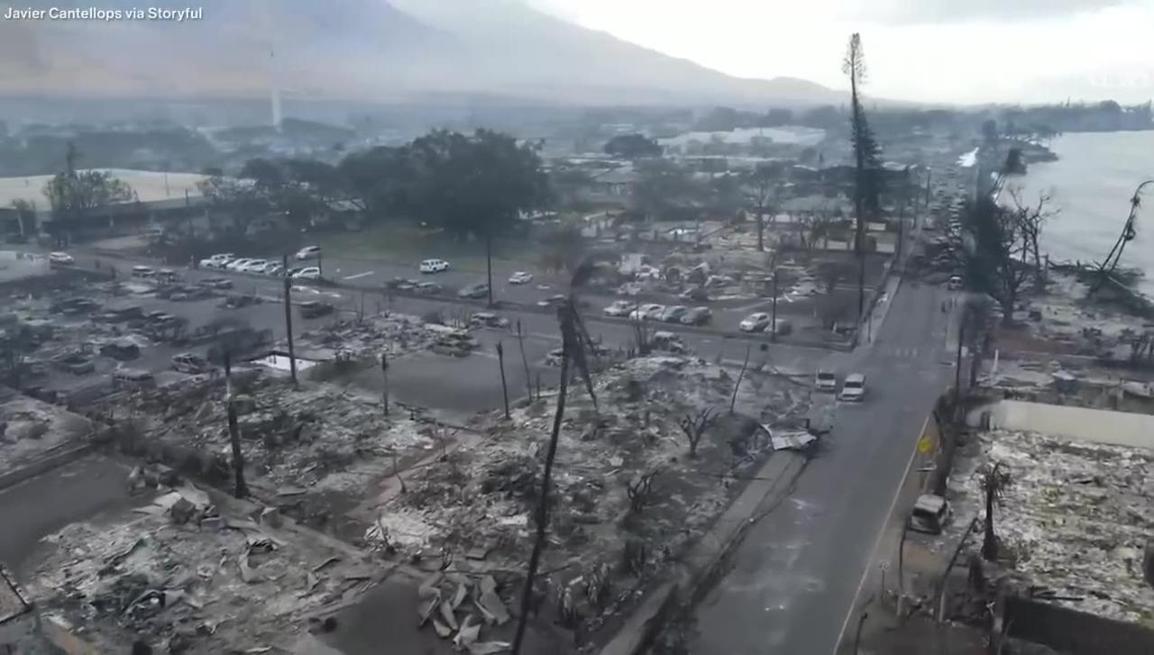 Drone Footage Reveals devastation After Maui - One News Page VIDEO