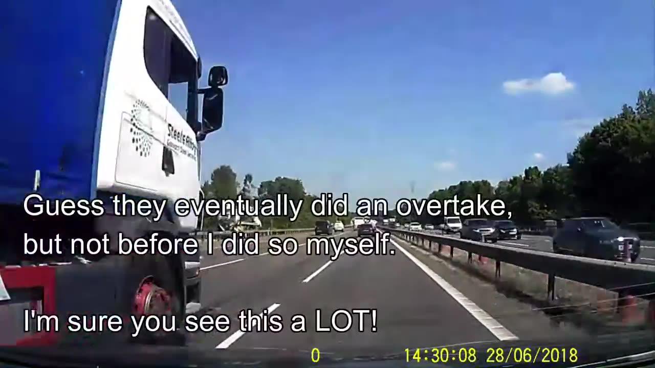 Bad Driving UK 3 - Very Slow Lorry Overtake - One News Page VIDEO