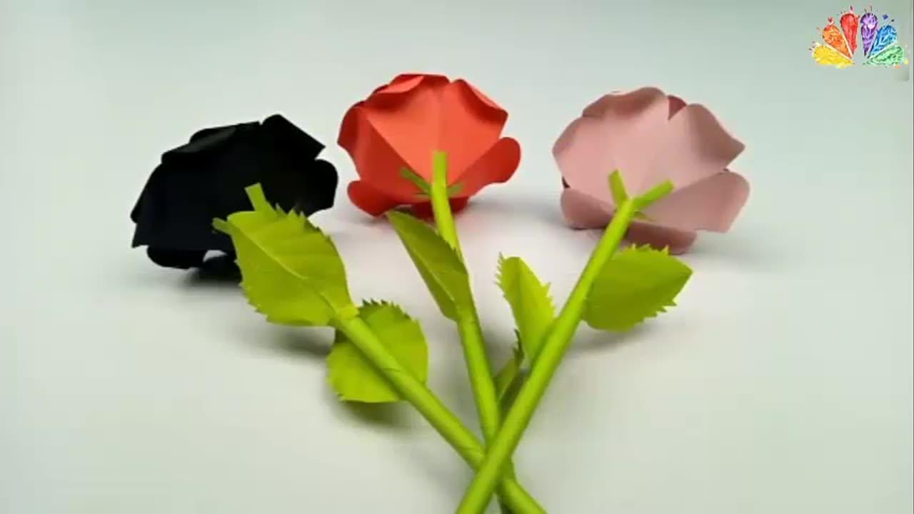 How to Make Easy and Simple Paper Rose__DIY - One News Page VIDEO