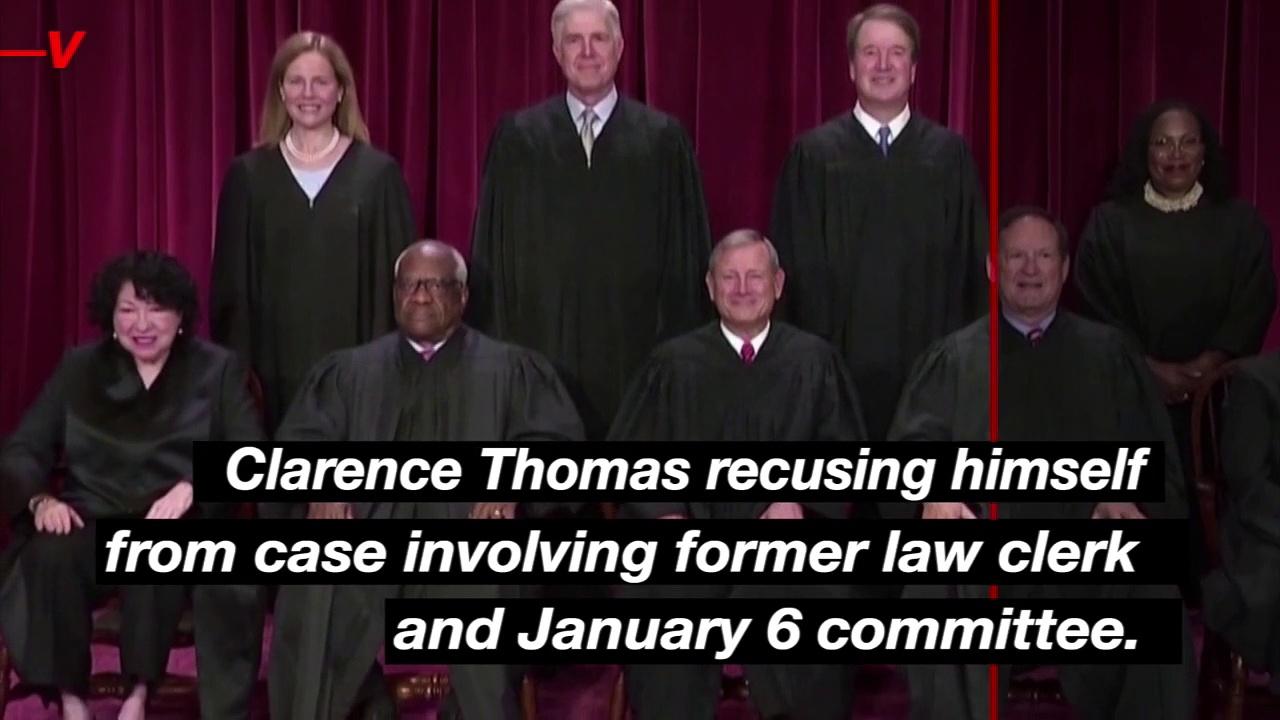 Clarence Thomas Recuses Himself From January 6th - One News Page VIDEO
