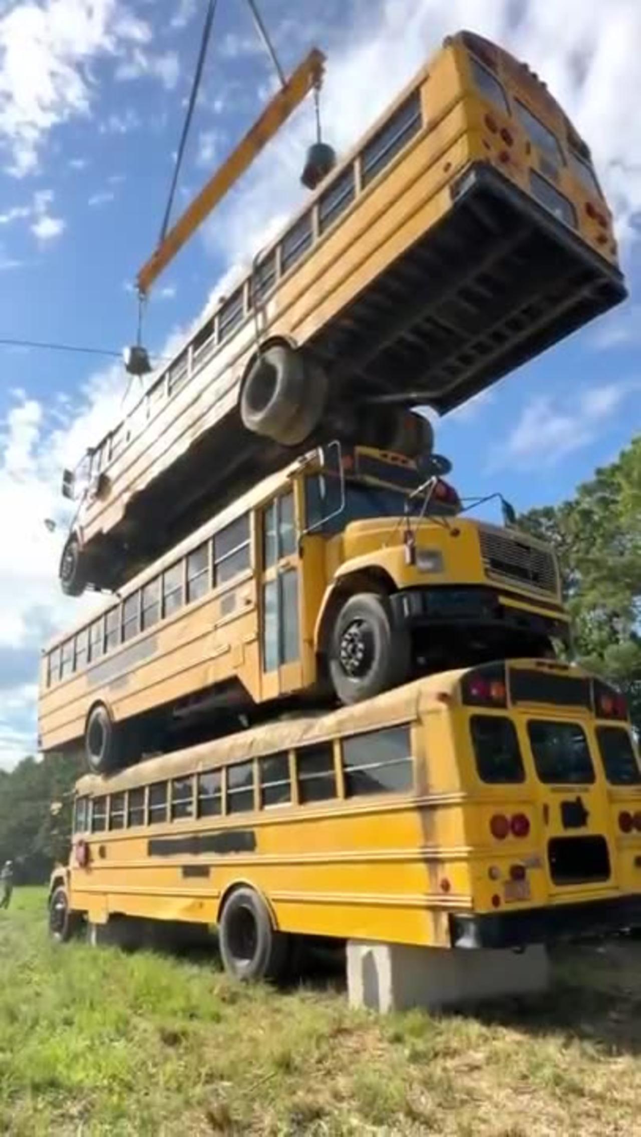 How Many School Buses Can We Stack_ mr beast - One News Page VIDEO