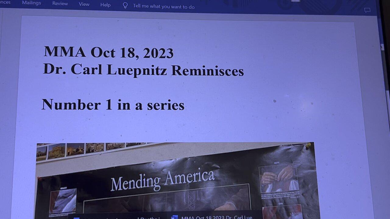 MMA Oct 18, 2023, Dr. Luepnitz Reminisces #1 in - One News Page VIDEO