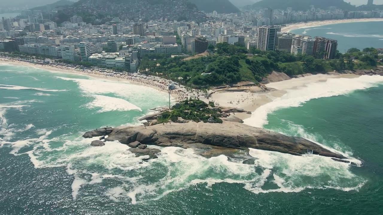 View of Arpoador Beach and Leme Beach in 4k - One News Page VIDEO