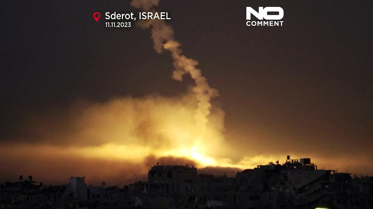 WATCH: Flares fall over Gaza as sun rises - One News Page VIDEO