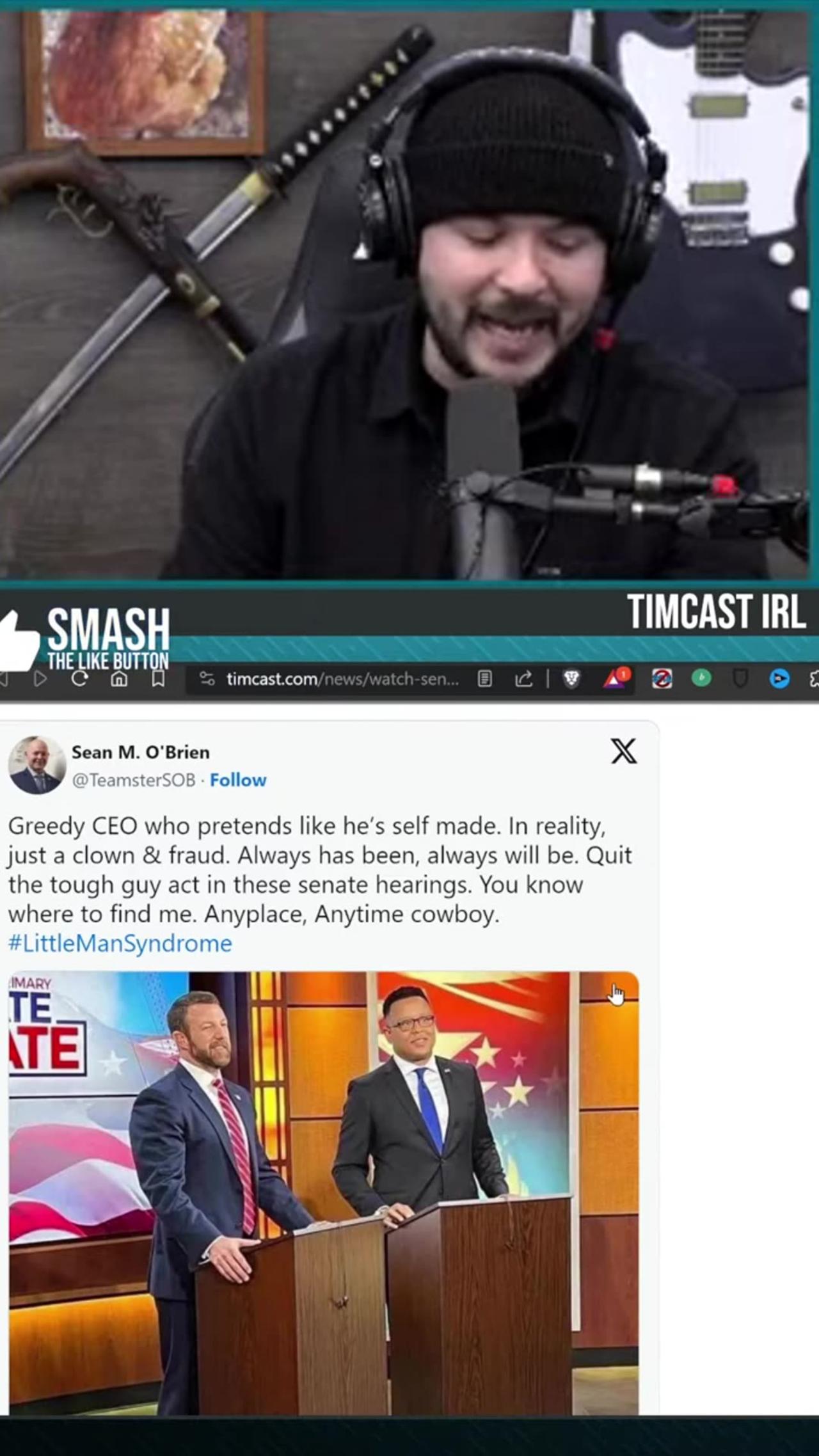 TimCast Sen mullins trys to square up with sen - One News Page VIDEO
