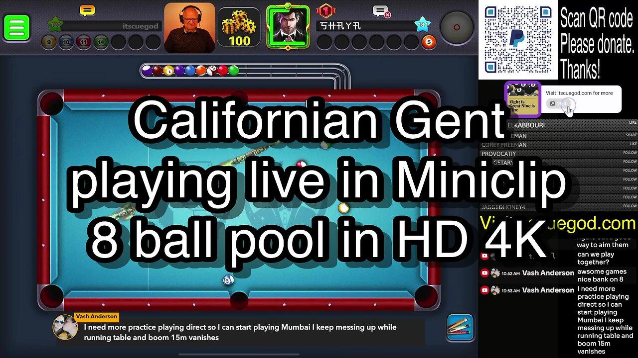 Californian Gent playing live in Miniclip 8 ball - One News Page VIDEO