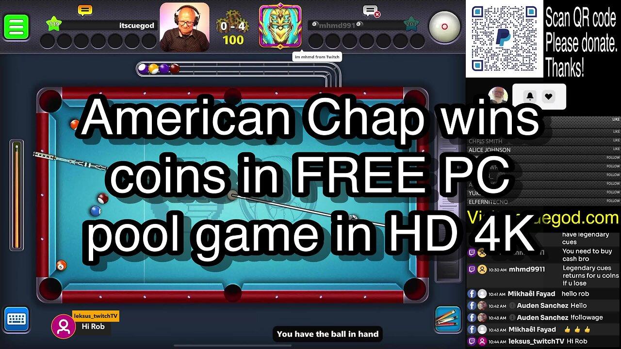 American Chap wins coins in FREE PC pool game in - One News Page VIDEO
