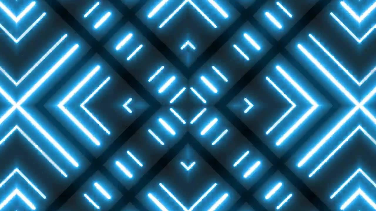 Blue neon lights flashing and moving - One News Page VIDEO