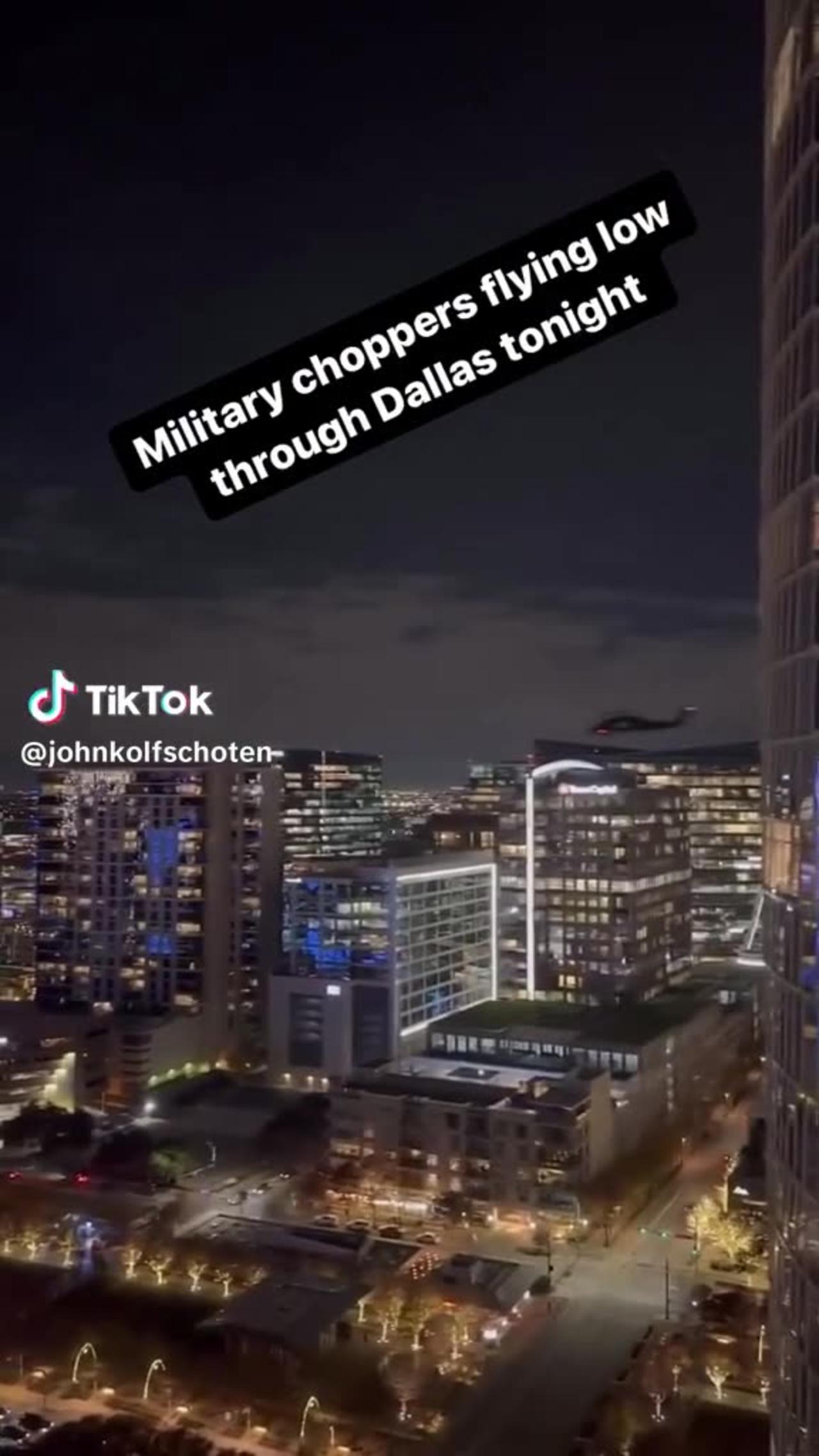 Military Choppers flying low through Dallas. - One News Page VIDEO