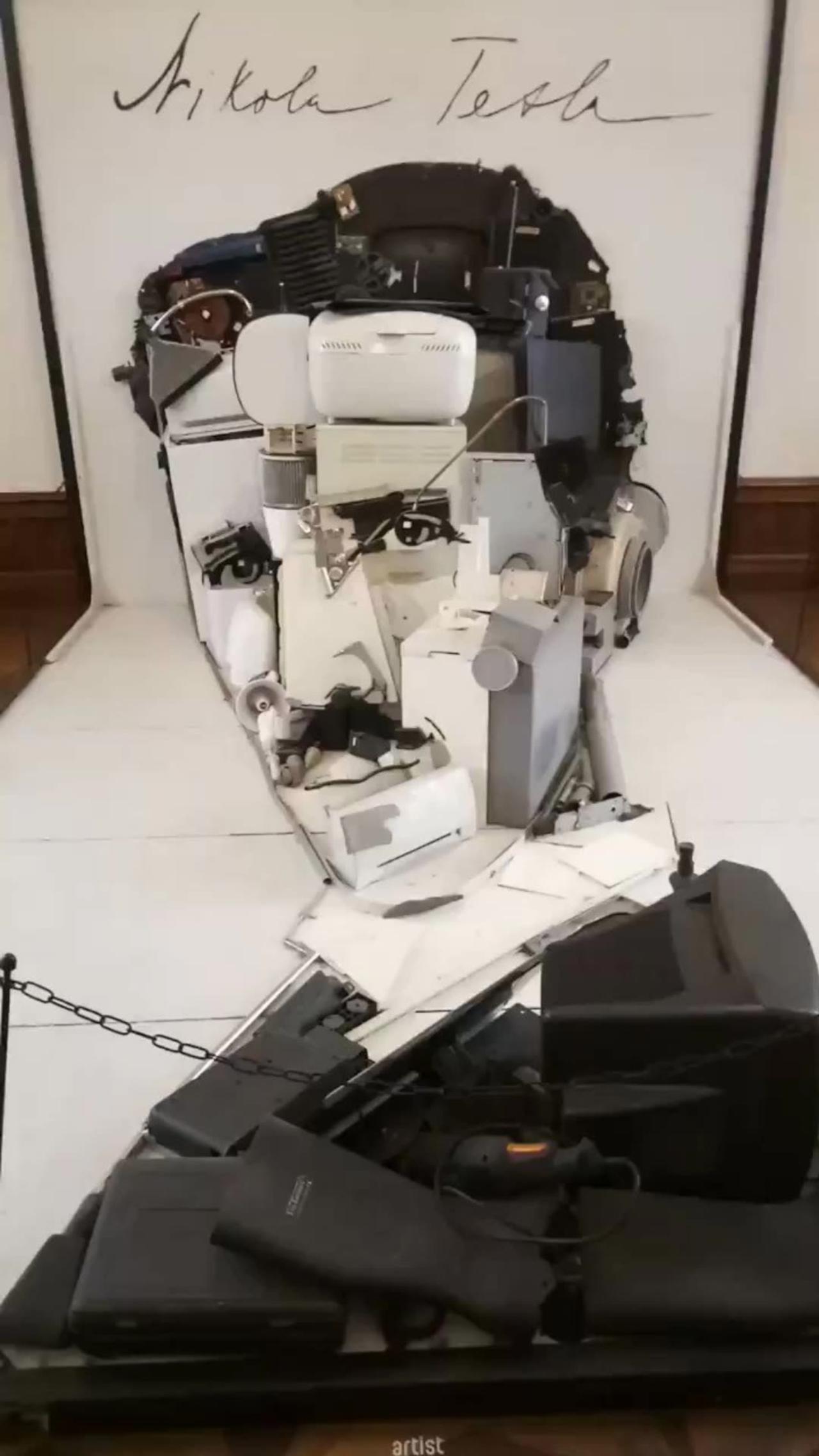 Portrait of Nikola Tesla Made Up of Electrical - One News Page VIDEO