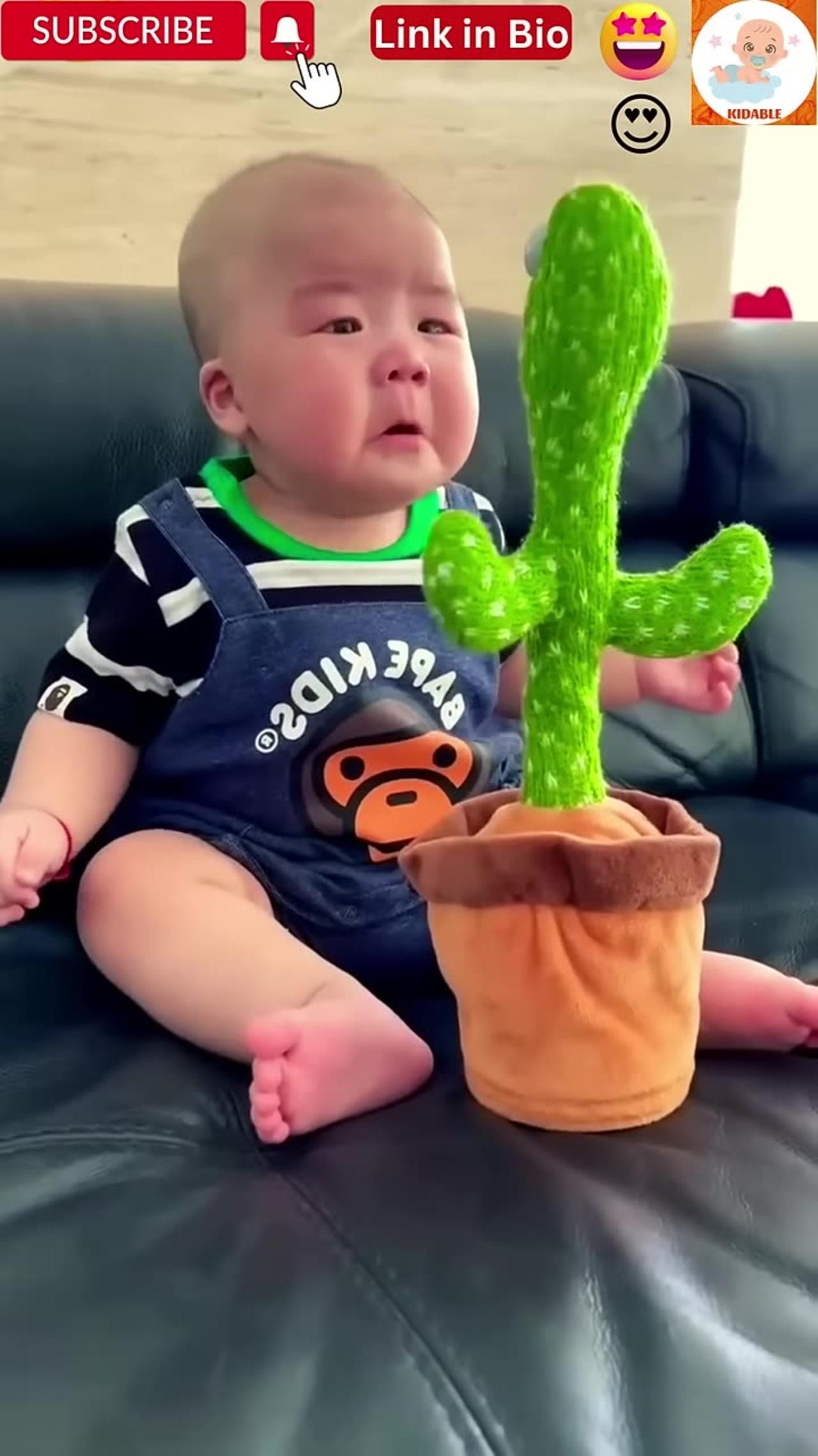Cute baby & talking cactus | funny babies - One News Page VIDEO