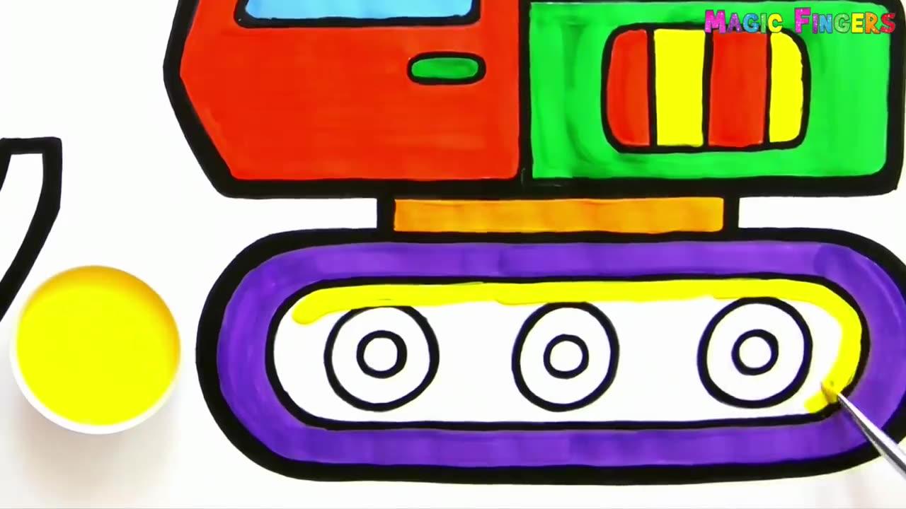 Learn How to Draw, Paint a Digger | Coloring, - One News Page VIDEO
