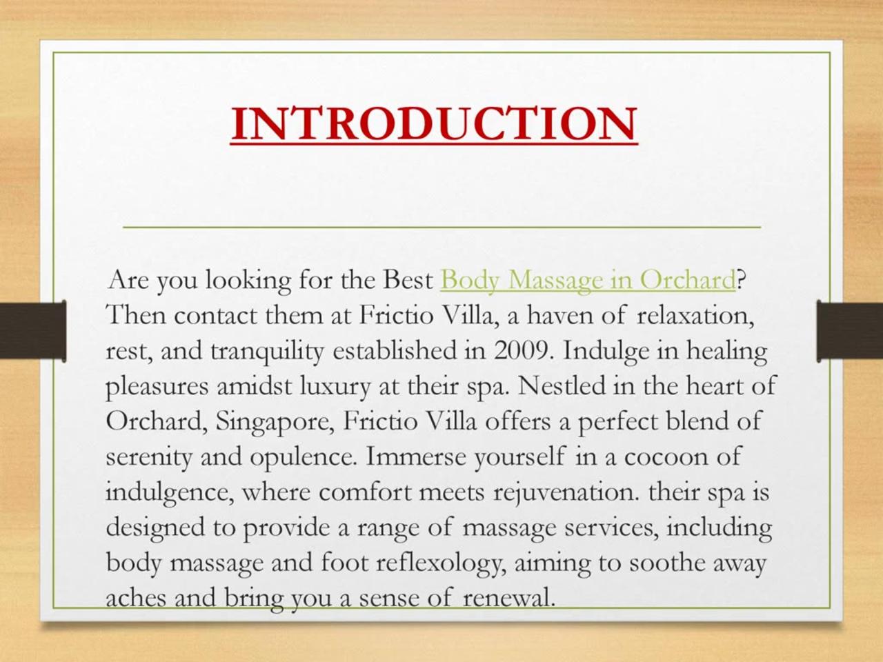 Top Body Massage in Orchard - One News Page VIDEO