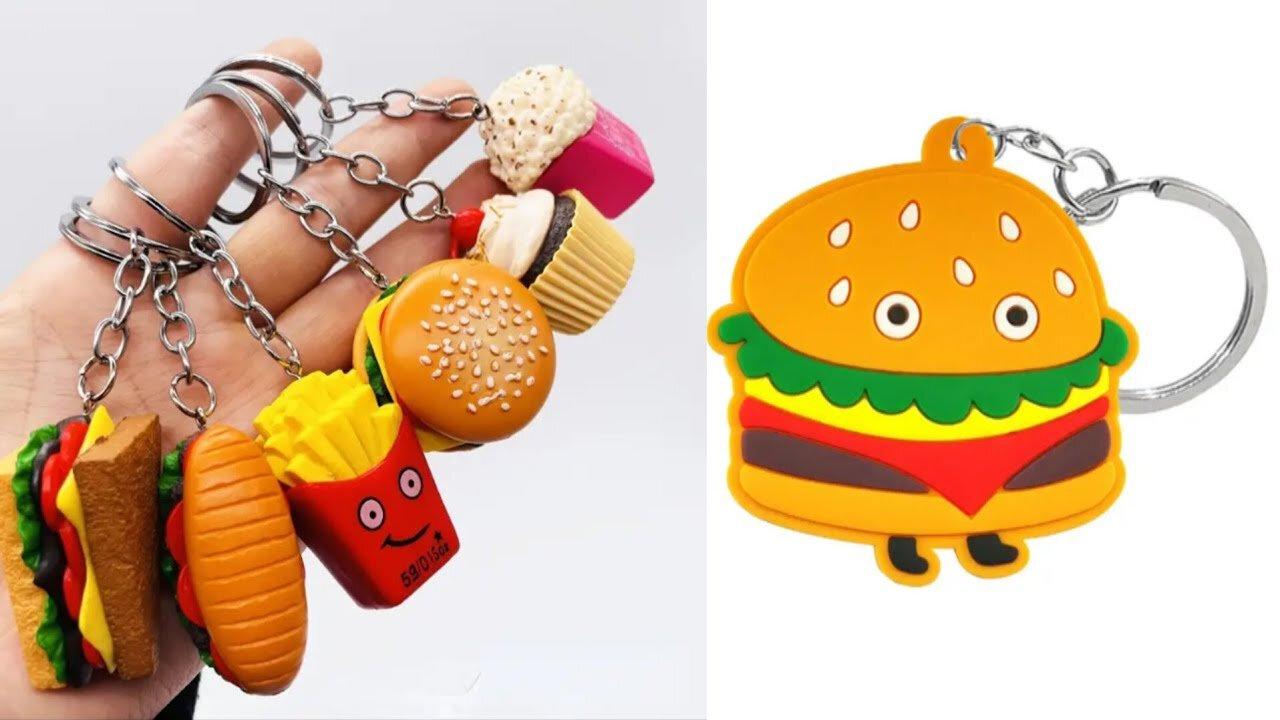 How to make burger theme key chain at home - One News Page VIDEO
