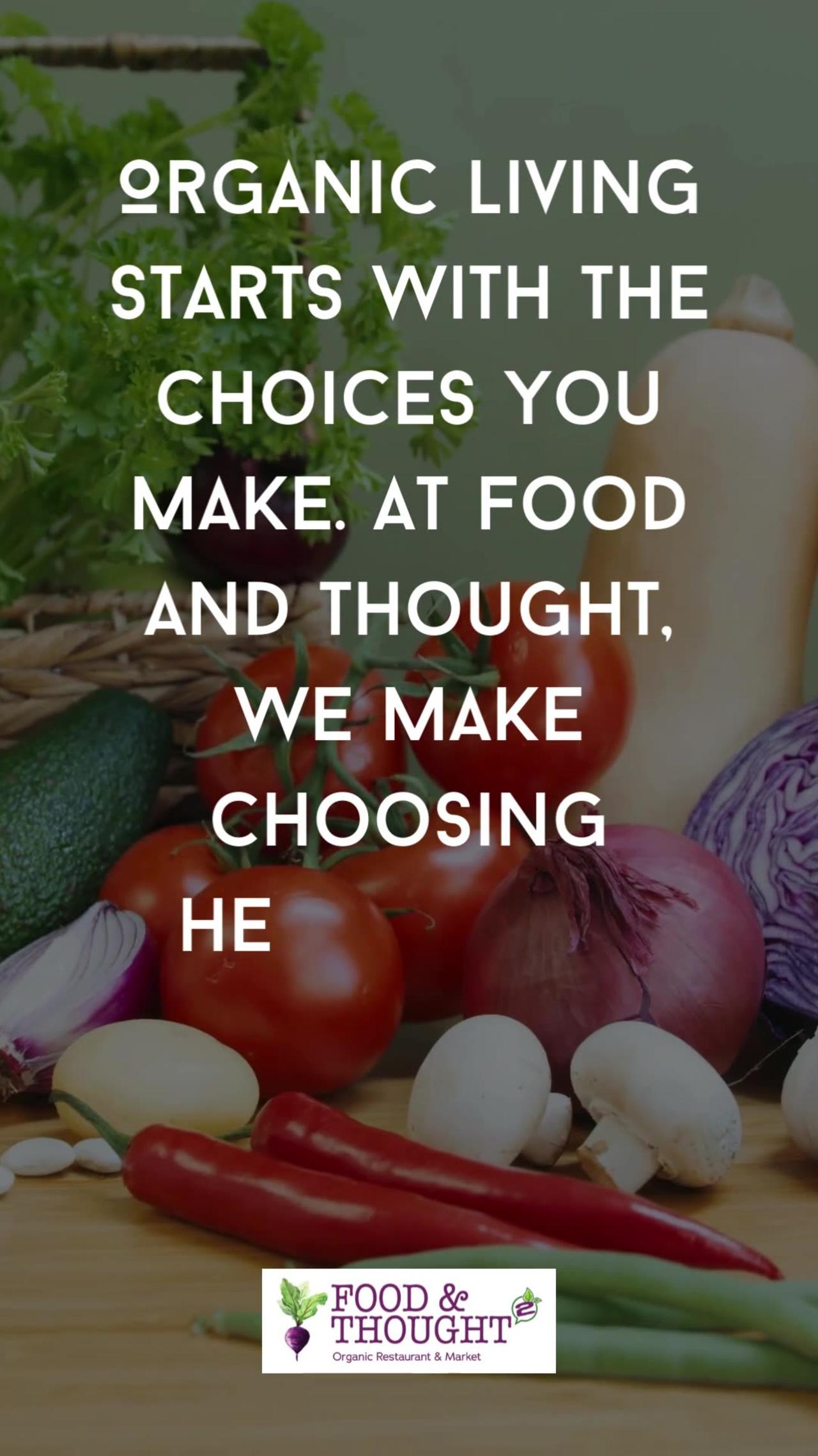 Organic living starts with the choice you make. - One News Page VIDEO