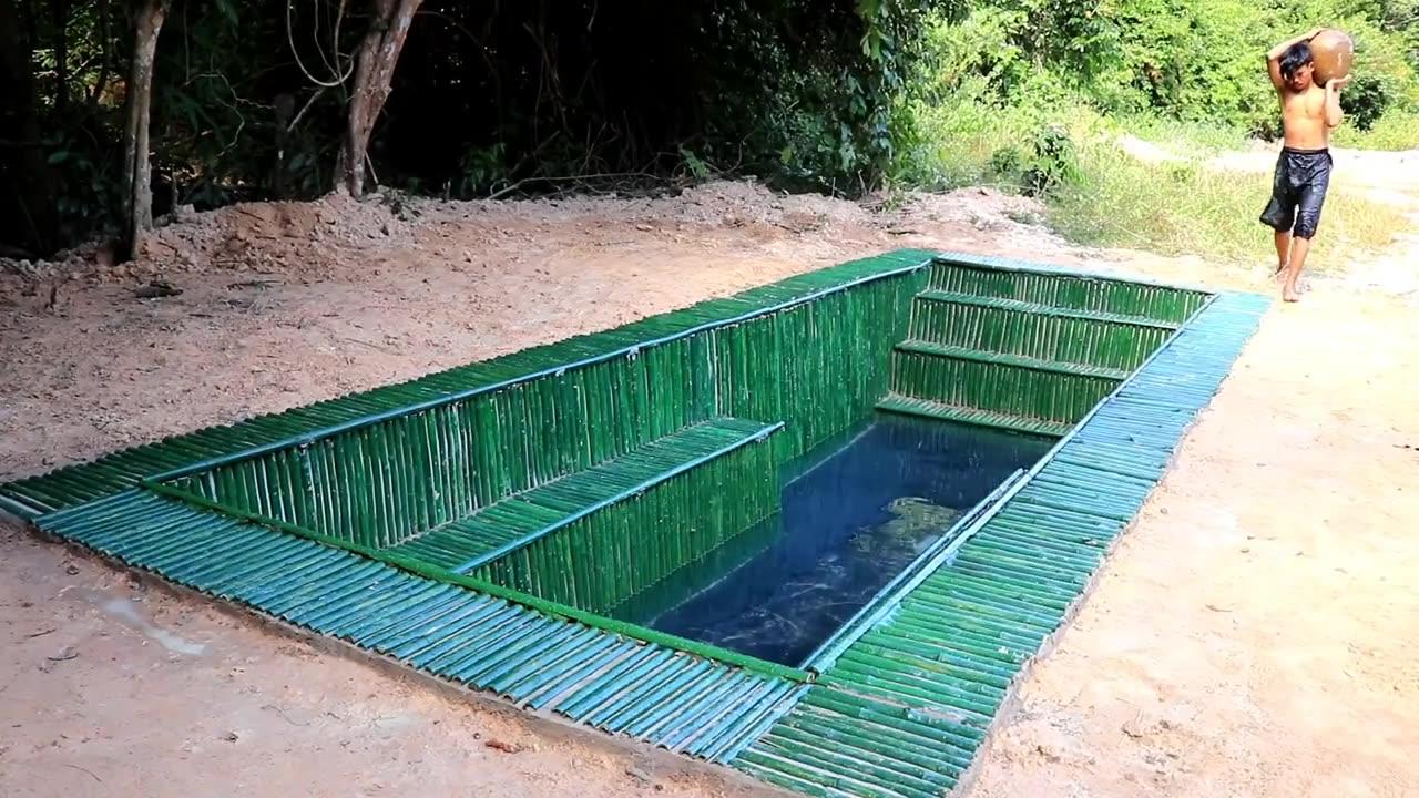 Build The Most Bamboo Swimming Pool - One News Page VIDEO