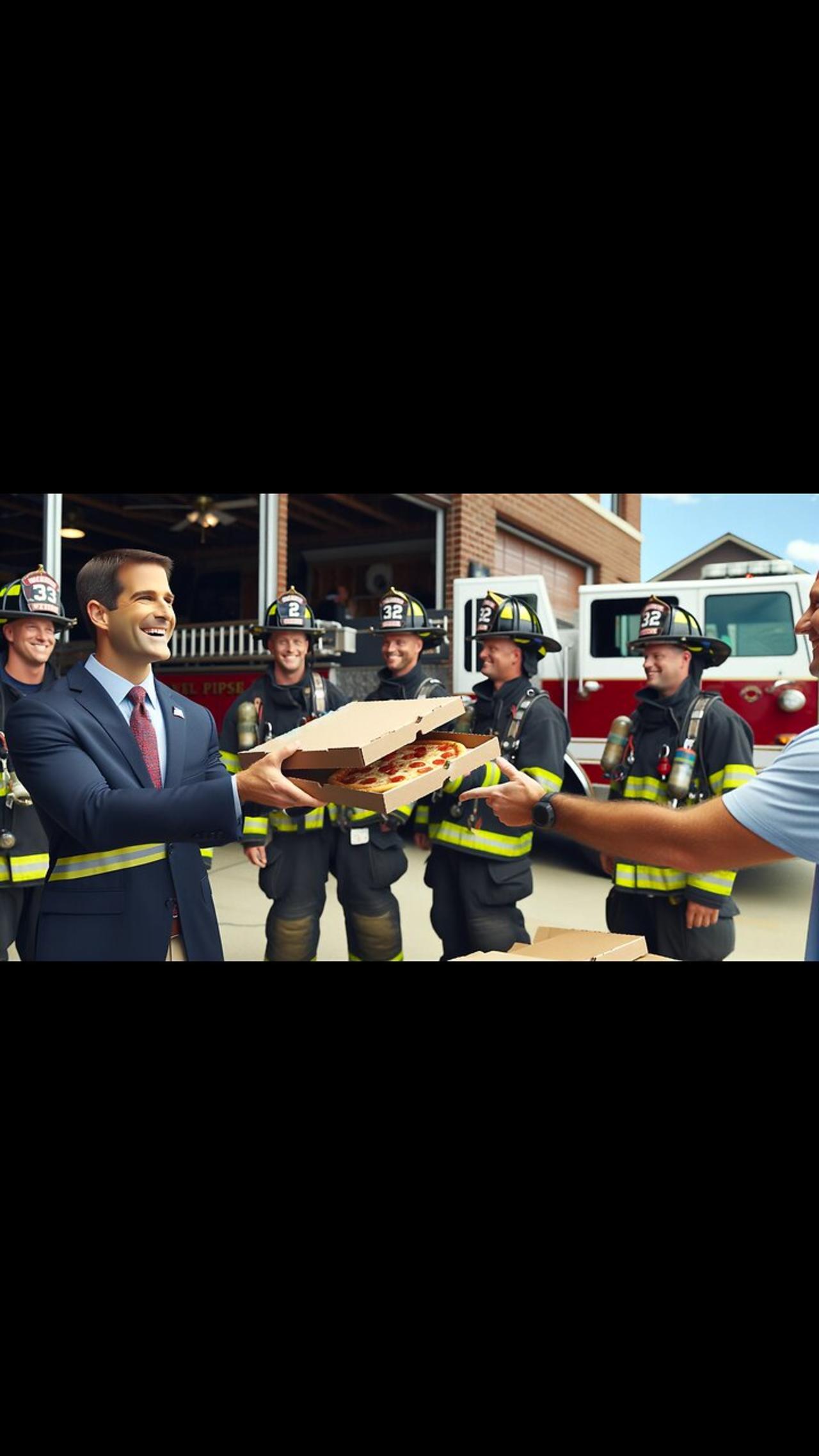 Donald Trump Delivers Pizza To Firefighters in - One News Page VIDEO