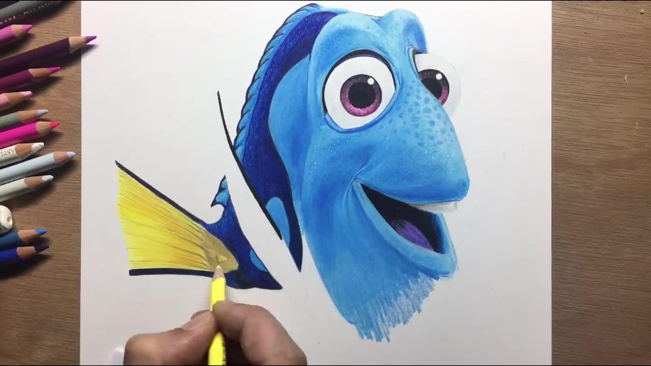 11 Drawing Dory (Finding Dory) - Timelapse - One News Page VIDEO