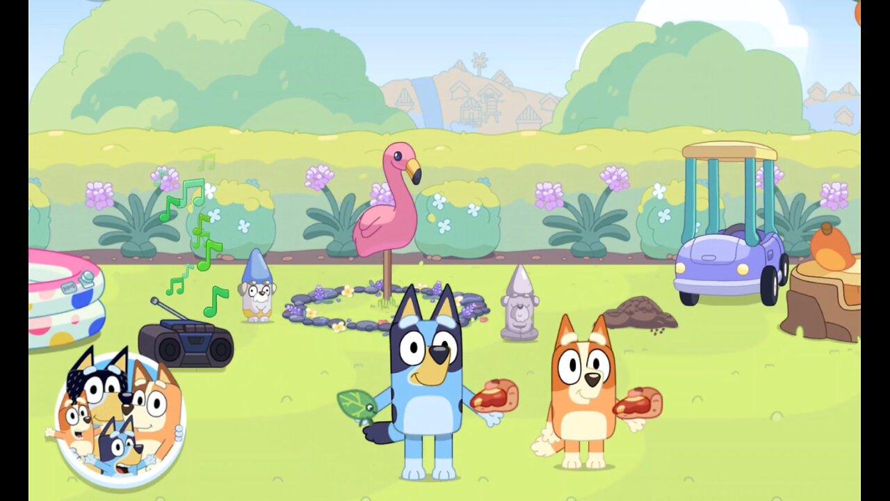 Bluey and Bingo in the Yard - One News Page VIDEO