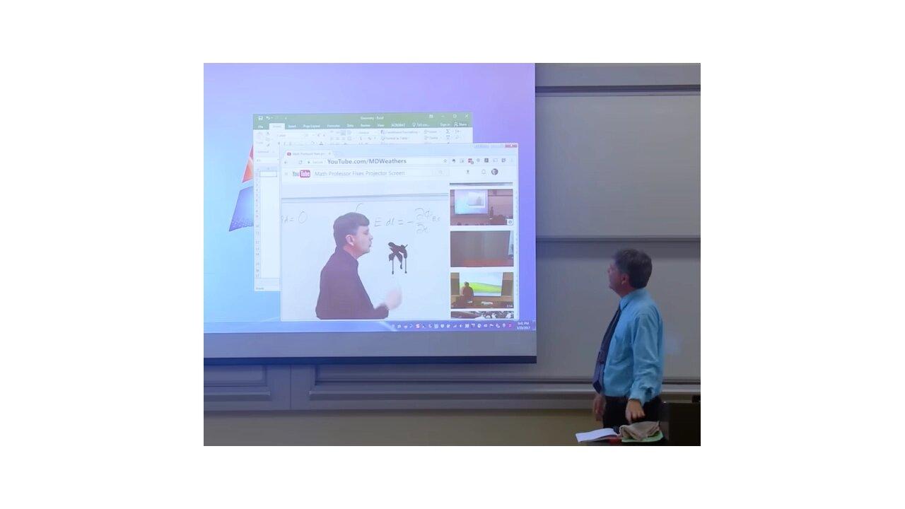 Math Professor Fixes Projector Screen - One News Page VIDEO