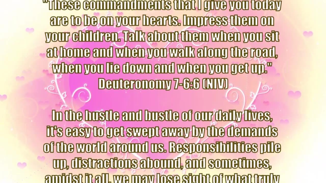 Impress God's Commands on Your Heart - One News Page VIDEO