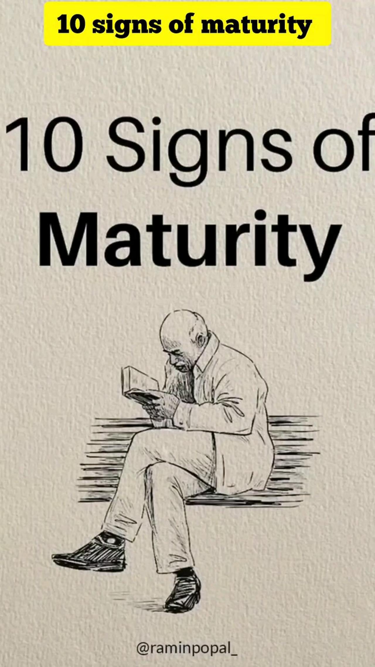10 signs of maturity - One News Page VIDEO