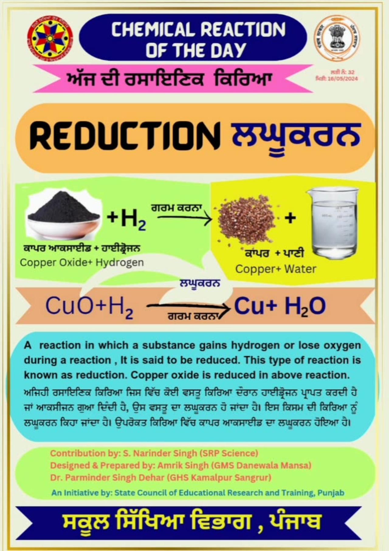 Chemical reaction of the day, Reduction - One News Page VIDEO