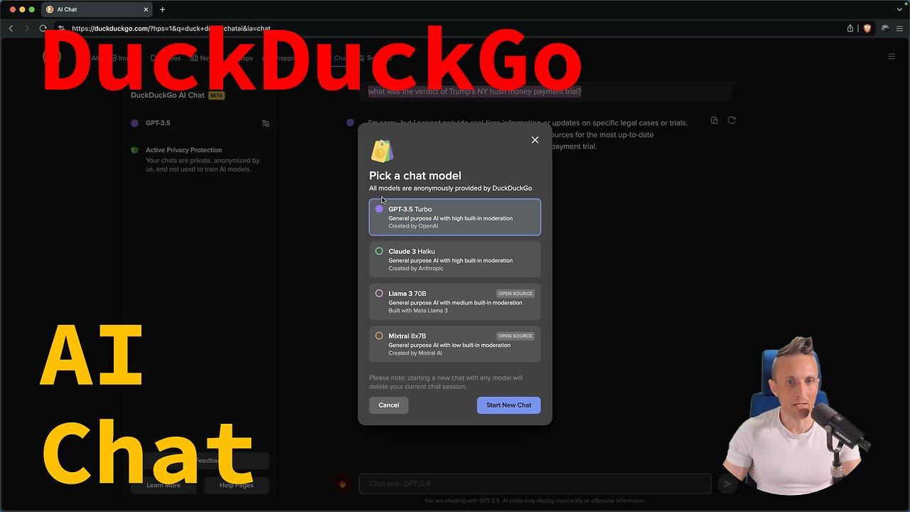DuckDuckGo AI Chat + scolded by Claude re POTUS - One News Page VIDEO