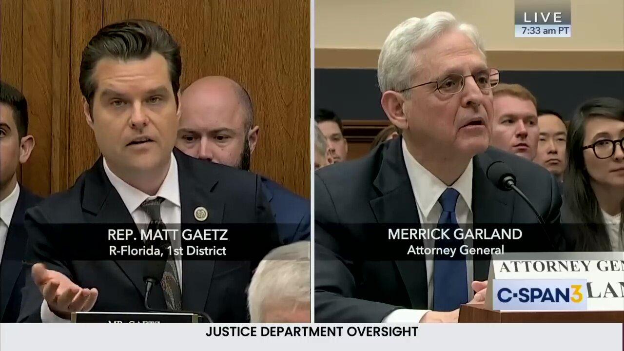 Matt Gaetz challenges Merrick Garland on - One News Page VIDEO