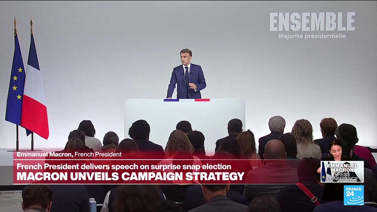 French President Macron speaks in front of press - One News Page VIDEO
