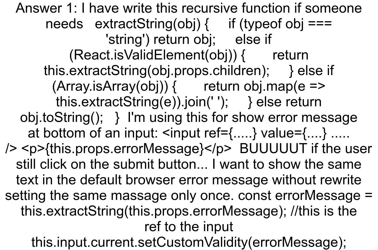 extract plain text from react object - One News Page VIDEO