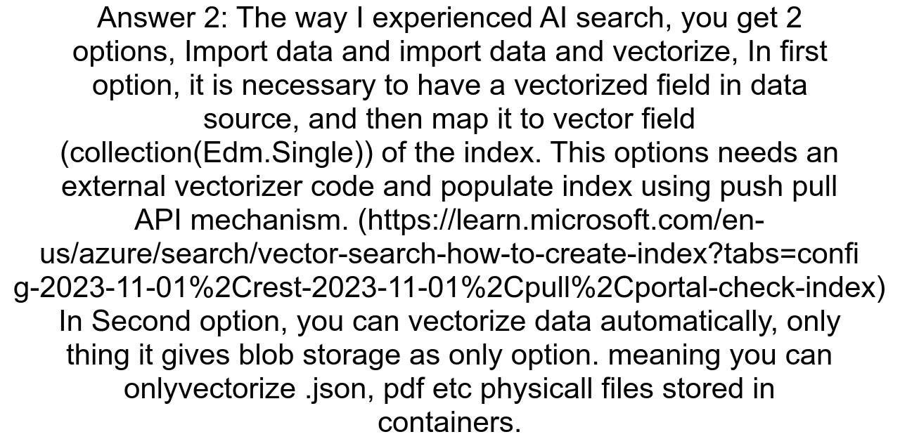 Azure AI Search Adding a vector field causes the - One News Page VIDEO