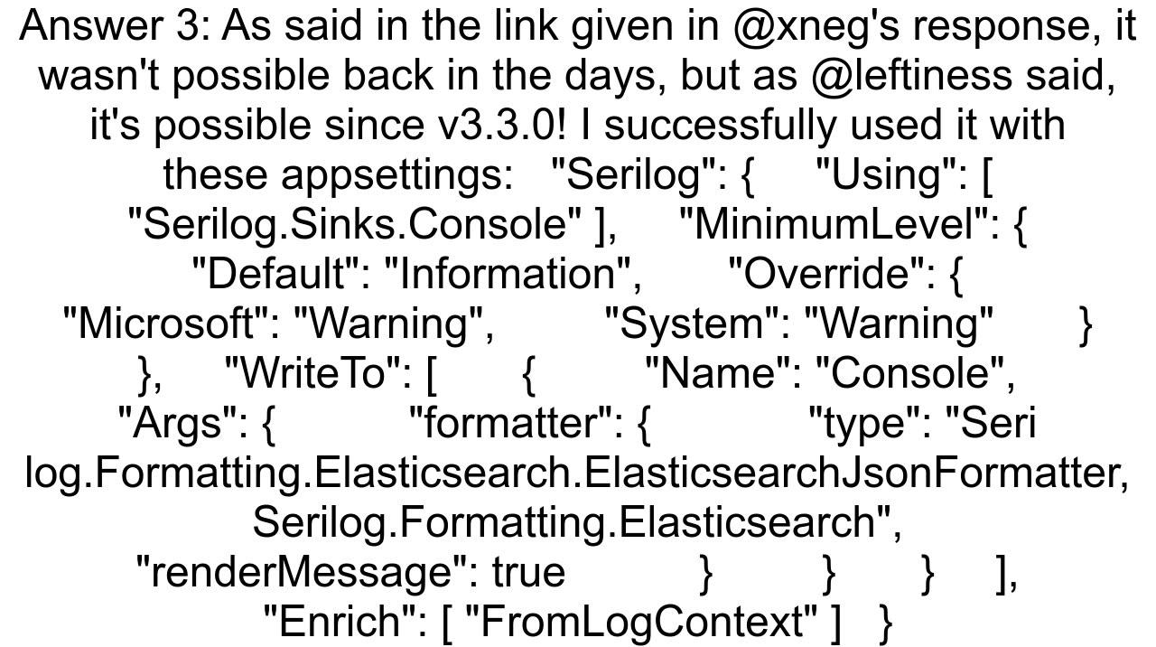 Is there a way to set Serilog formatter - One News Page VIDEO