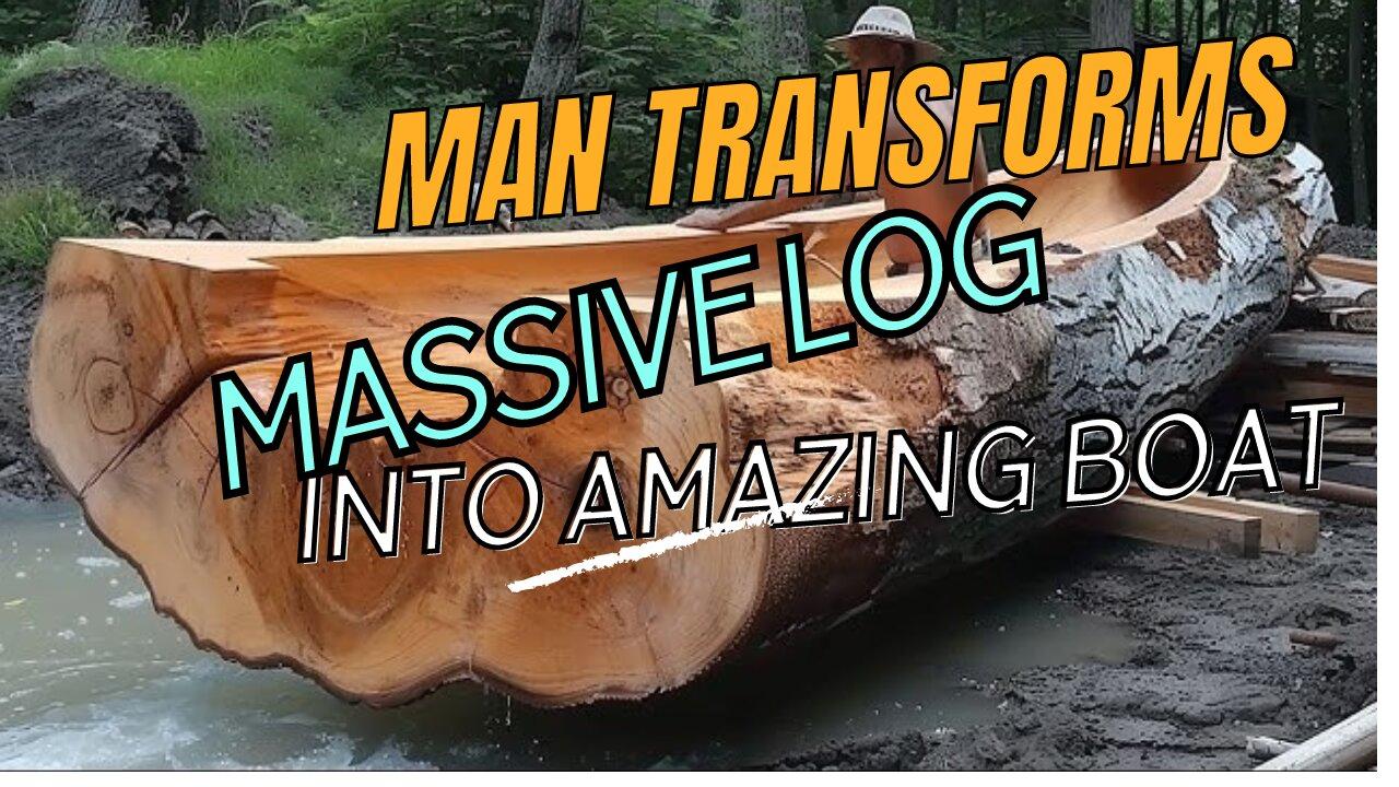 Man Transforms Massive Log into Amazing Boat | - One News Page VIDEO