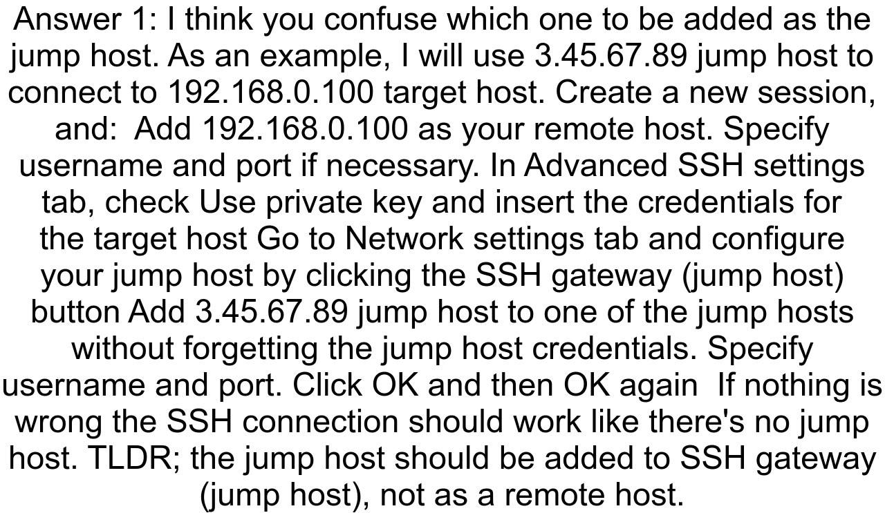 Mobaxterm Connect through SSH gateway jump host - One News Page VIDEO