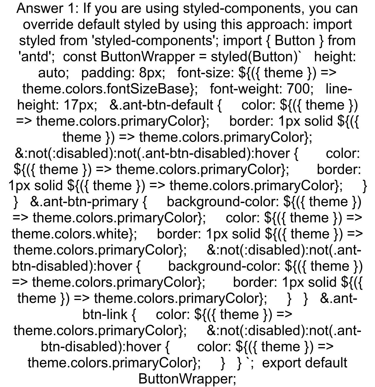 Styled component not overriding default styles - One News Page VIDEO Styled component not overriding default styles - One News Page VIDEO