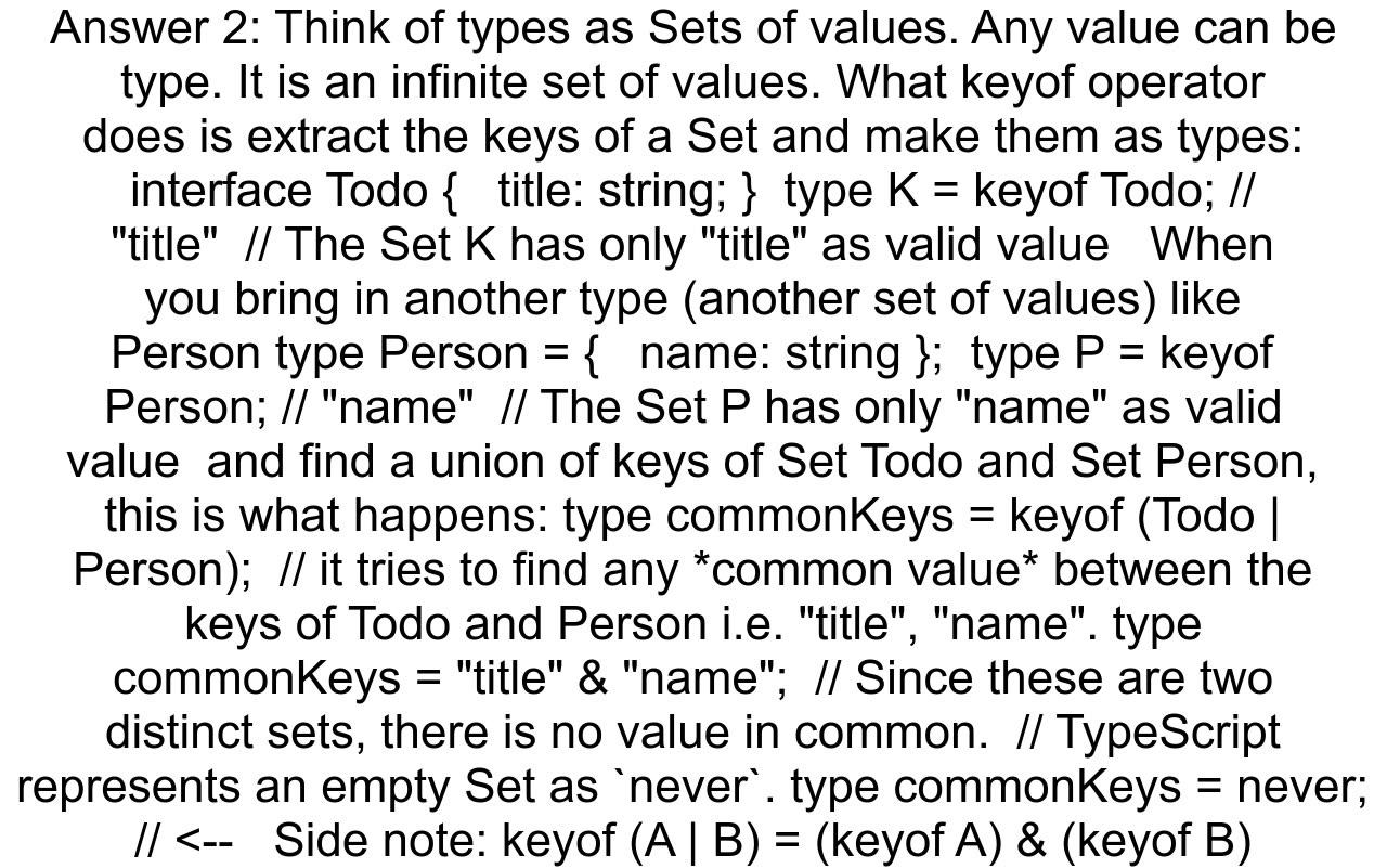 Typescript why keyof Union is never - One News Page VIDEO