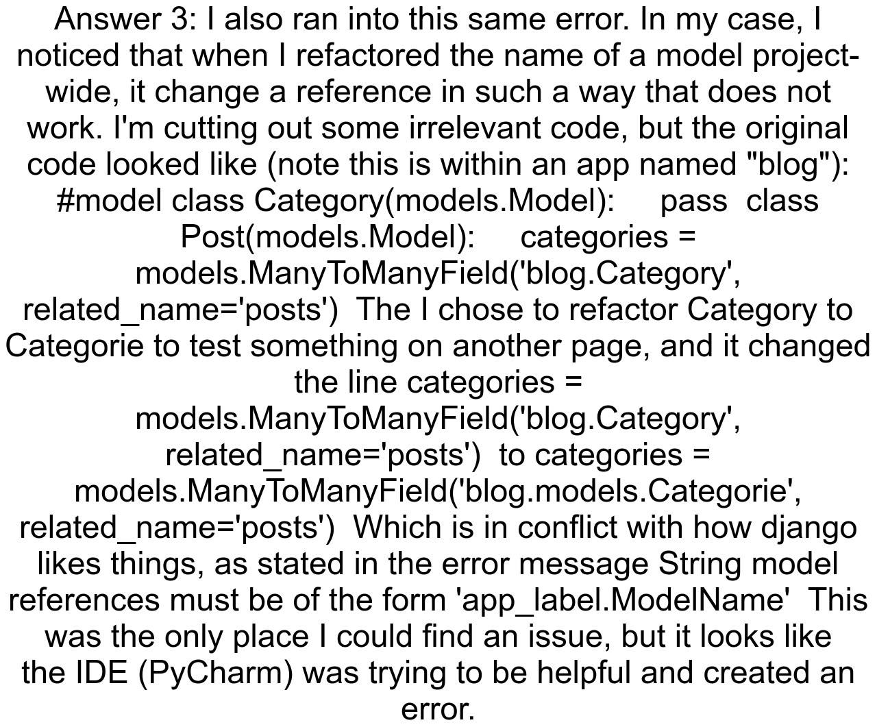 must be of the form 39app_labelModelName39quot - One News Page VIDEO
