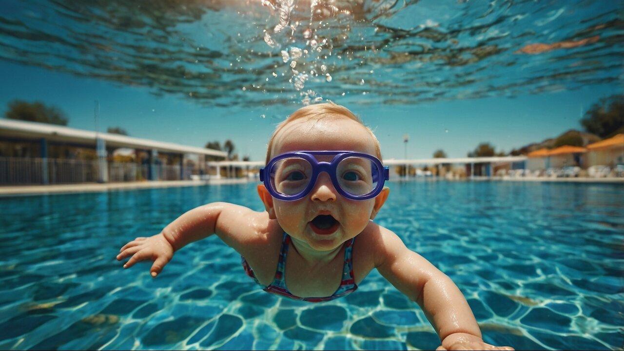 Funniest Moment Go Swimming Of Baby - One News Page VIDEO