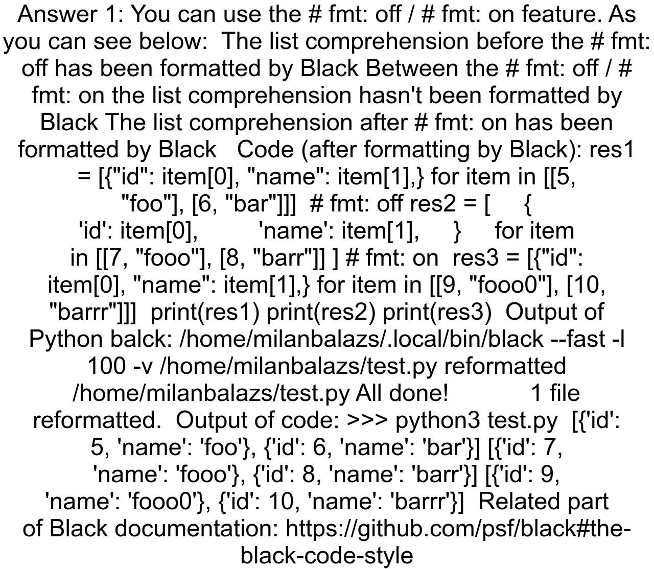 Disable Black formatting of dict expression - One News Page VIDEO