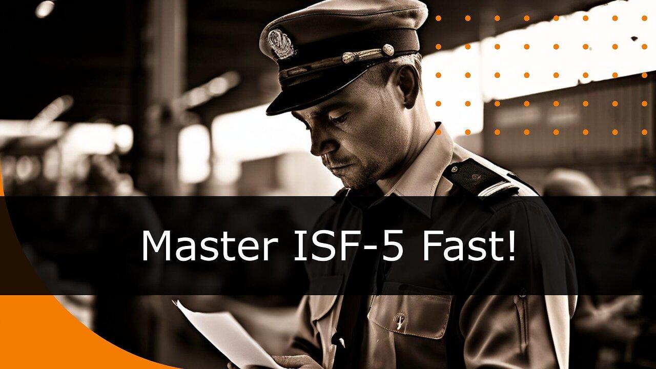 Simplify ISF-5 Data Submission with Technology: - One News Page VIDEO