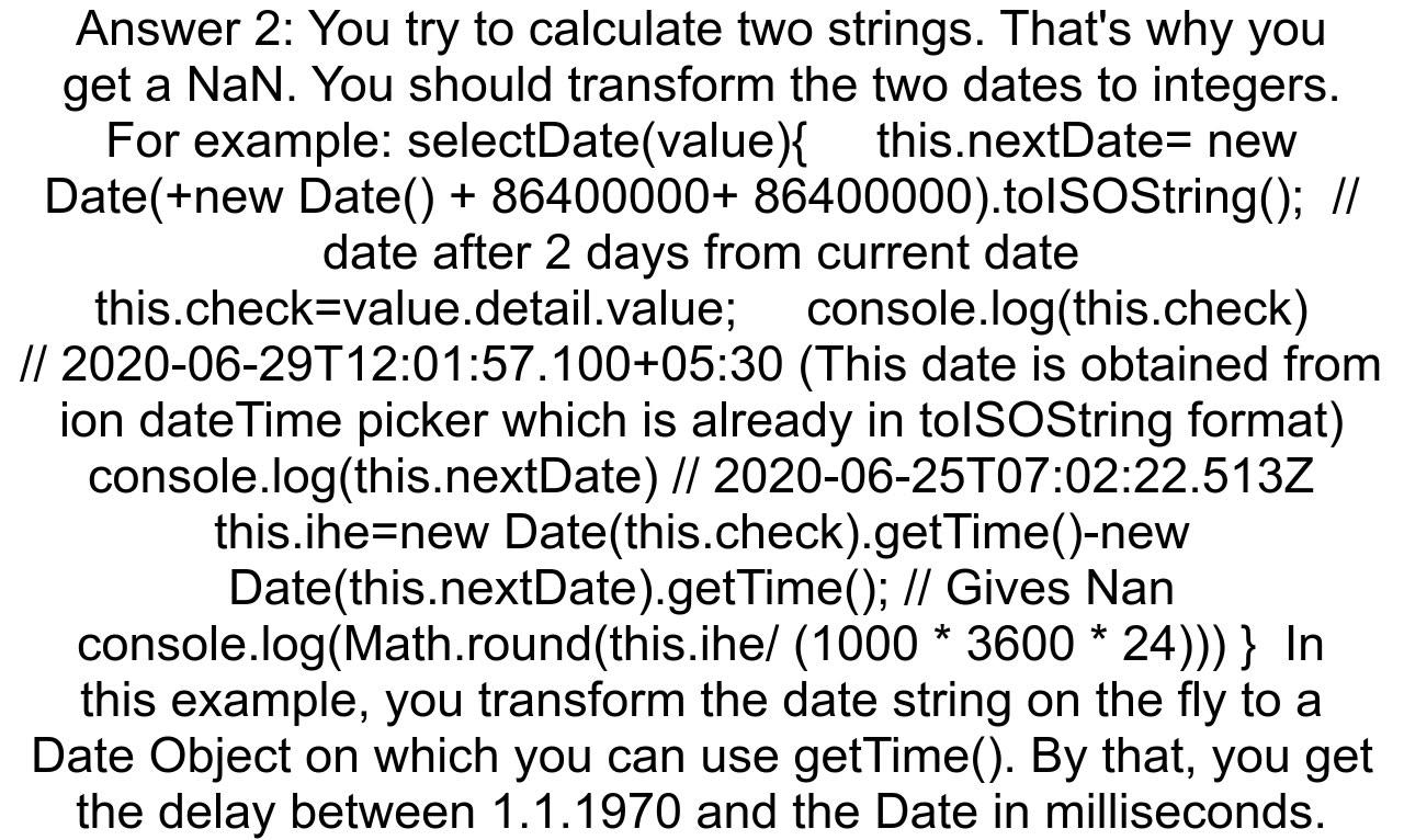 Get number of days after subtracting 2 dates - One News Page VIDEO